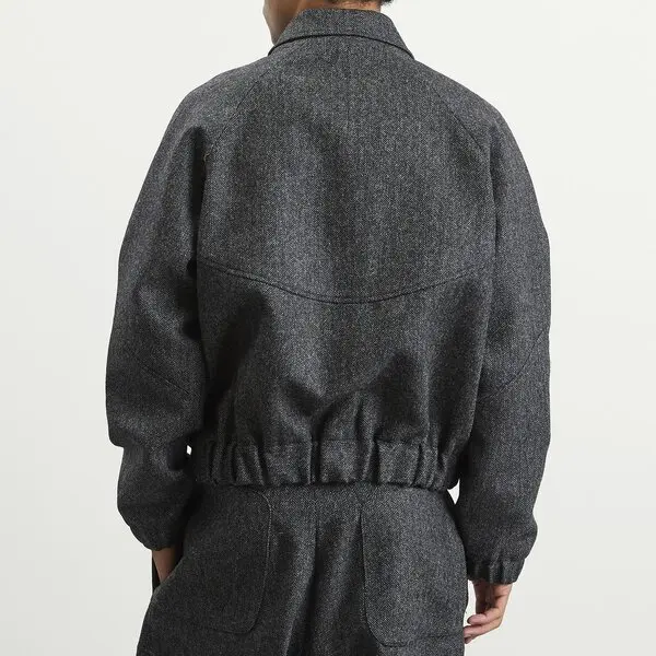 Sage Nation Wool Jiji Jacket - Dark Grey Herringbone | Editorialist